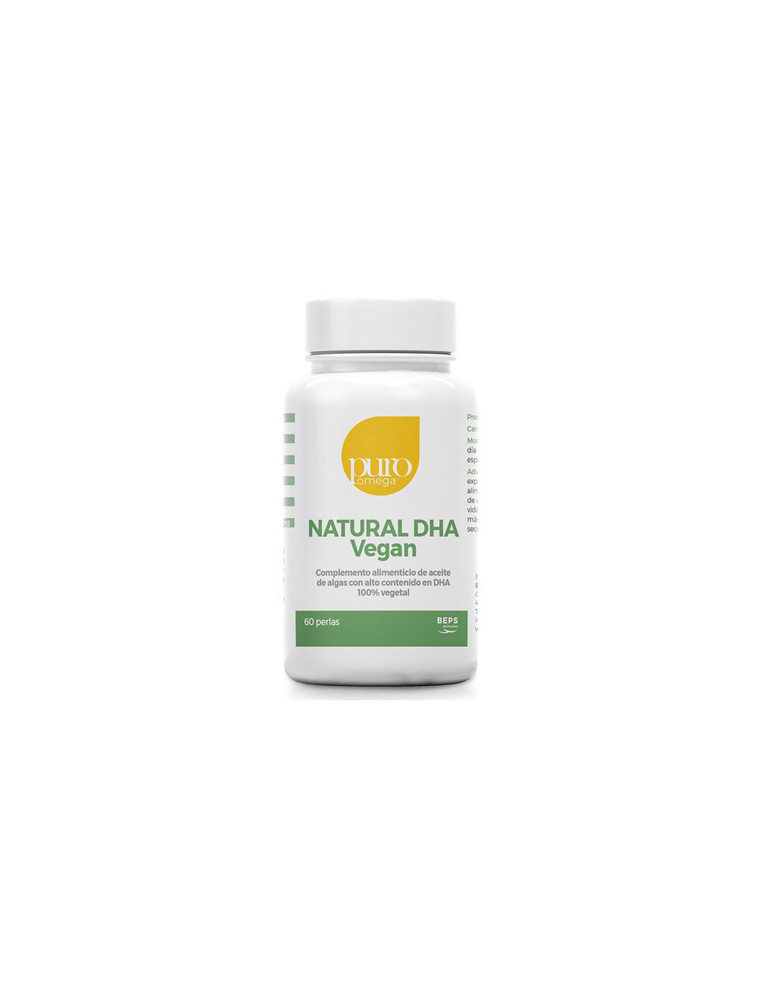 Natural DHA Vegan Puro Omega - 60 perlas